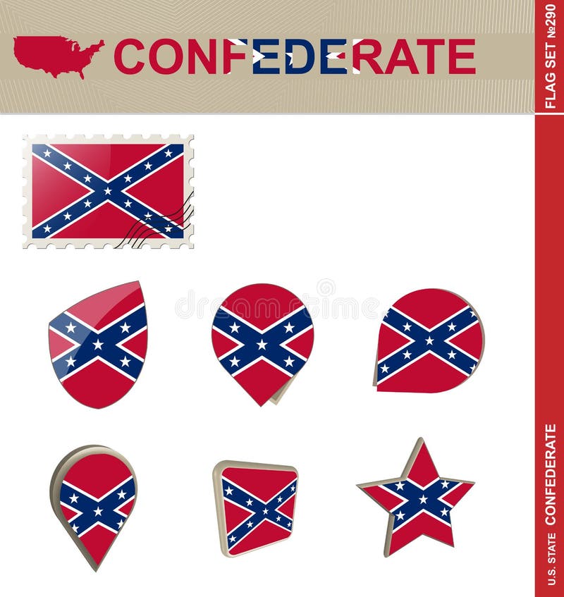 Confederate Flag Collection. Big Set for Design Stock Vector ...