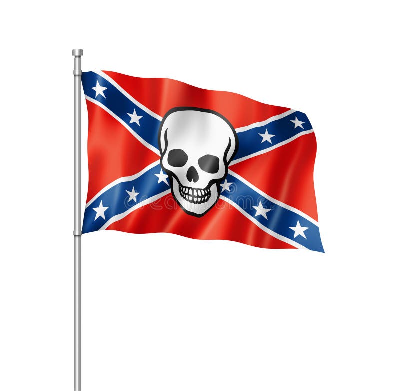 Confederate Death Flag Isolated on White Stock Illustration ...