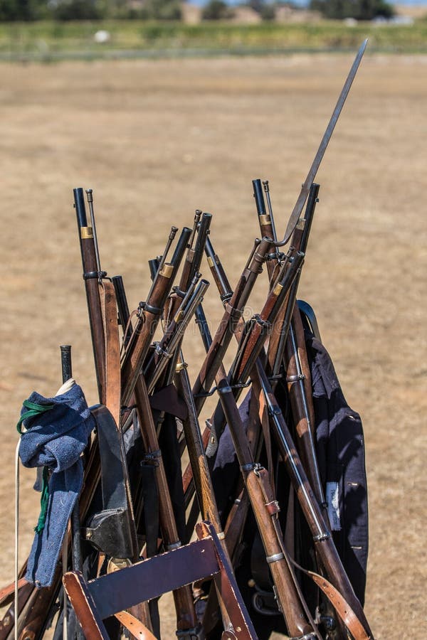 Confederate States Weapons Stack Stock Image - Image of regalia, stack ...