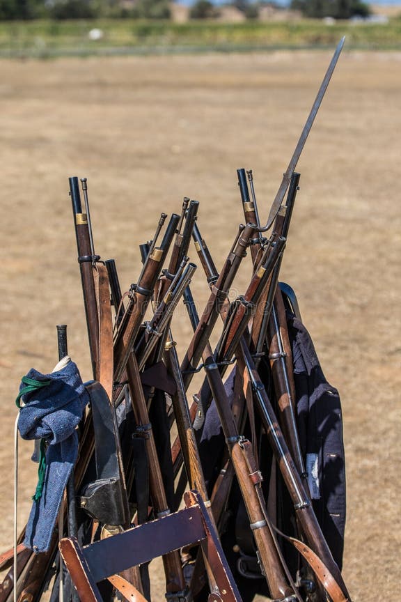 Confederate States Weapons Stack Stock Image - Image of regalia, stack ...