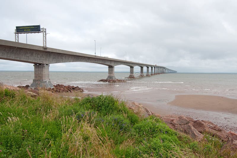 Confederation Bridge stock photo. Image of island, sign - 20772464