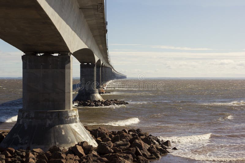 The Confederation Bridge in Canada Stock Photo - Image of beam, island ...
