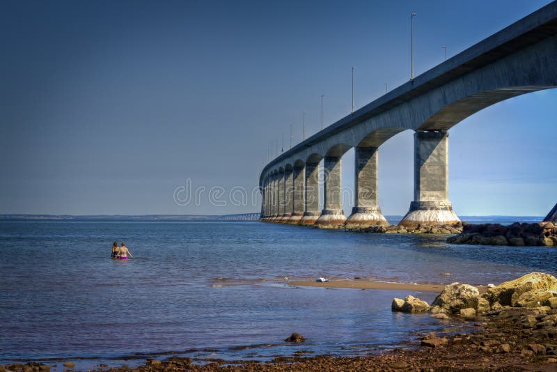 Confederation Bridge, PEI, Canada Stock Image - Image of building ...