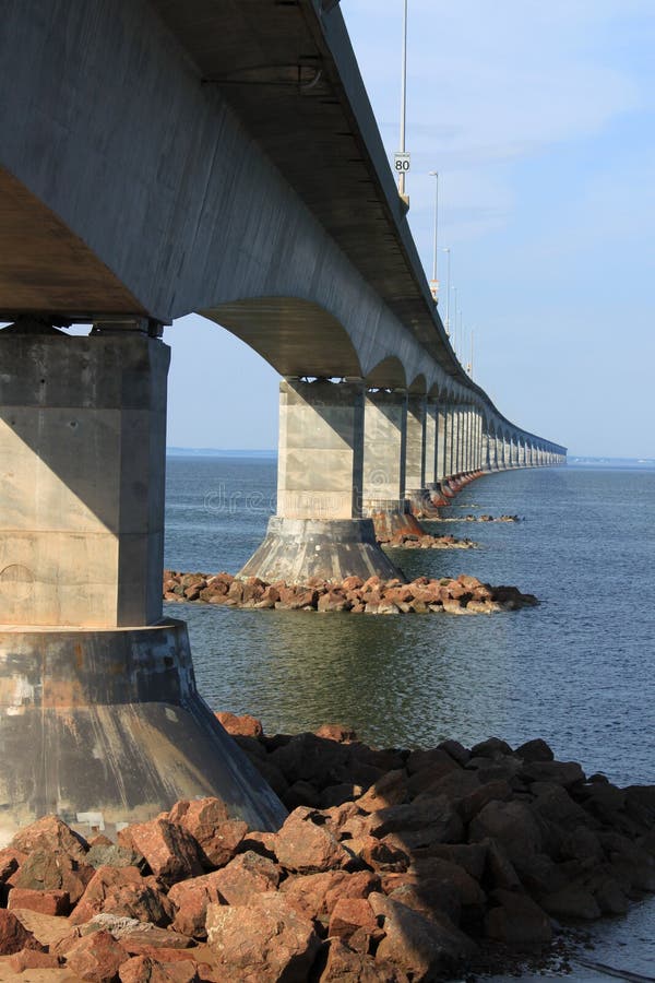 Confederation Bridge In Winter Stock Photo - Image of brunswick ...