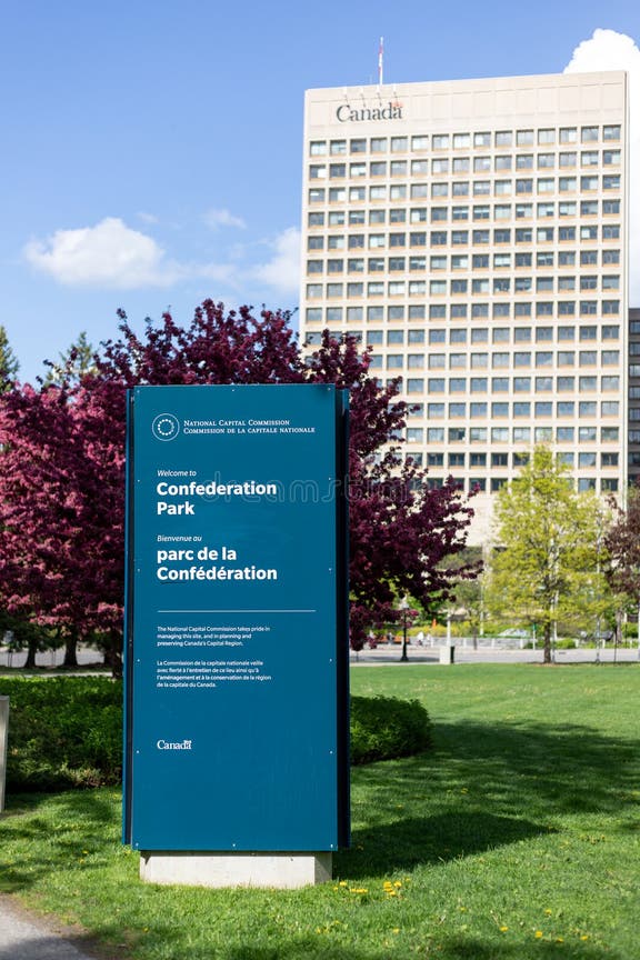 Confederation Park Sign in Downtown Ottawa in Spring Editorial ...