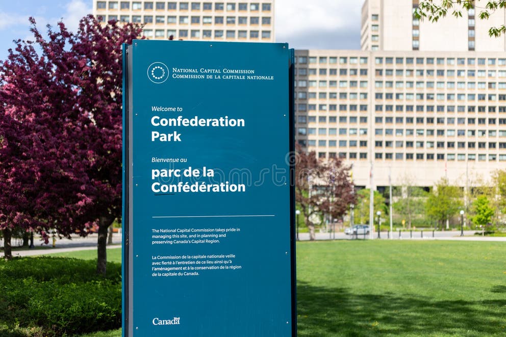 Confederation Park Sign in Downtown Ottawa in Spring Editorial Image ...