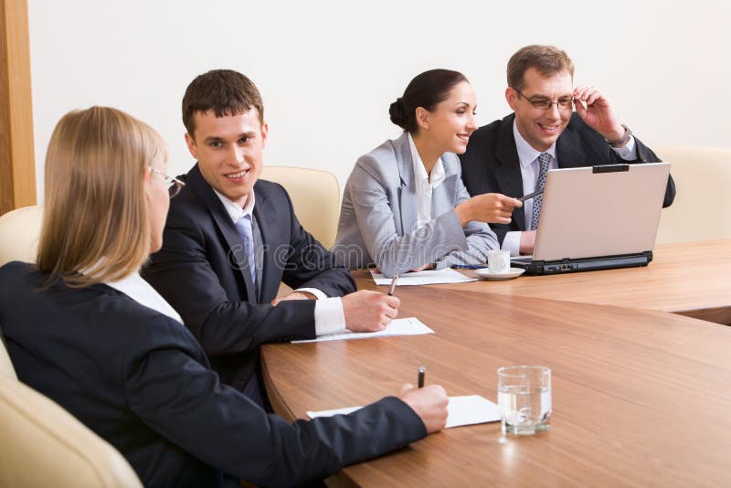 Conference stock image. Image of female, male, notebook - 2631027