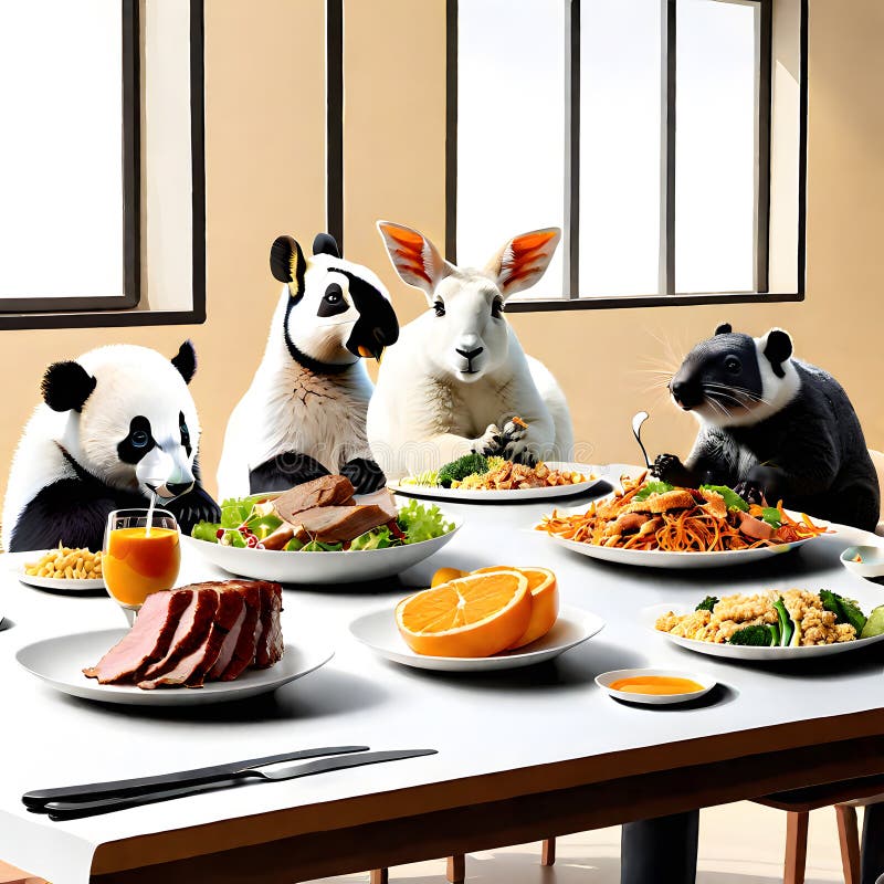 Conference of Animals, Ai-generatet Stock Illustration - Illustration ...