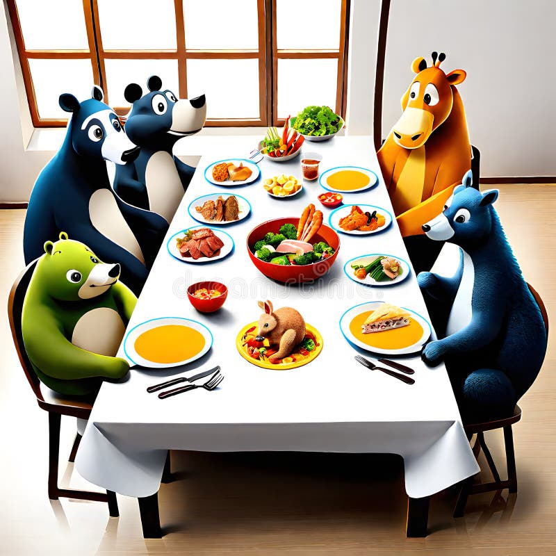 Conference of Animals, Ai-generatet Stock Illustration - Illustration ...