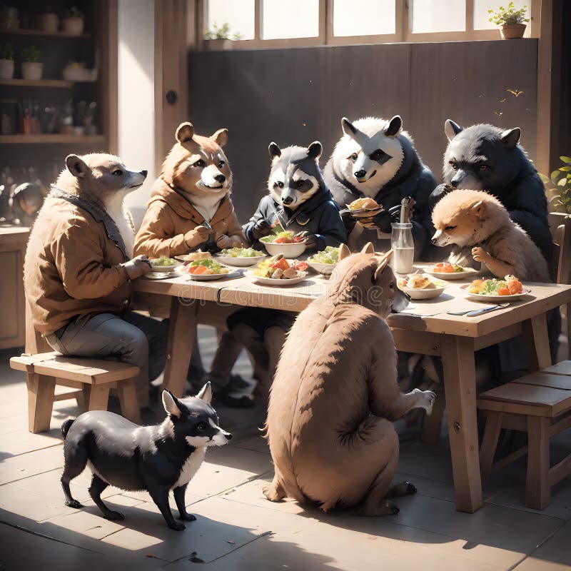 Conference of Animals, Ai-generatet Stock Illustration - Illustration ...