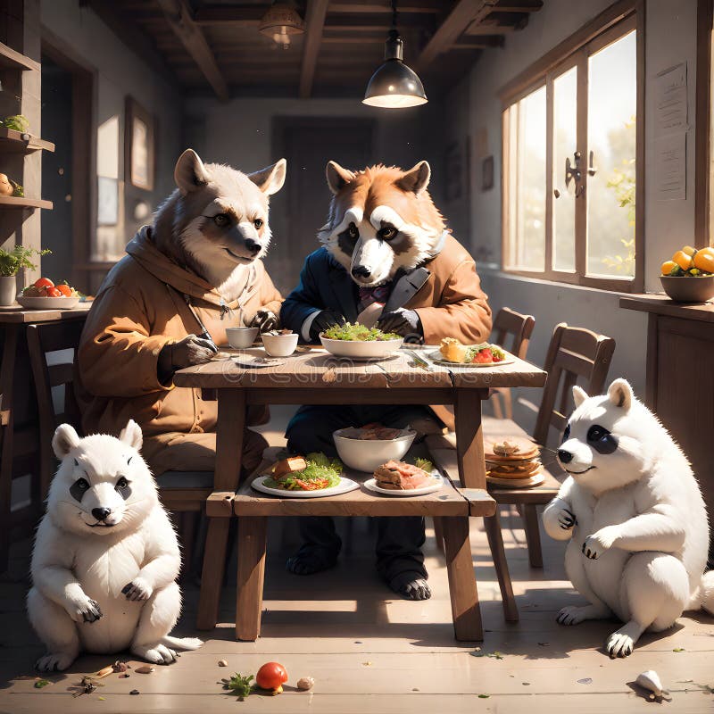 Conference of Animals, Ai-generatet Stock Illustration - Illustration ...