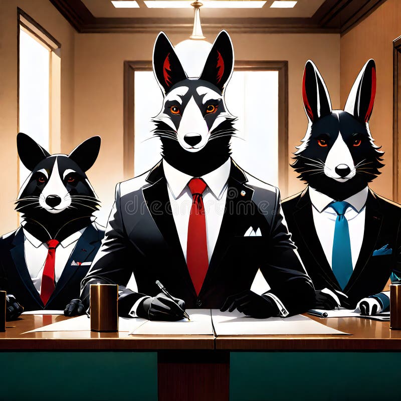 Conference of Animals, AI-generatet Stock Illustration - Illustration ...