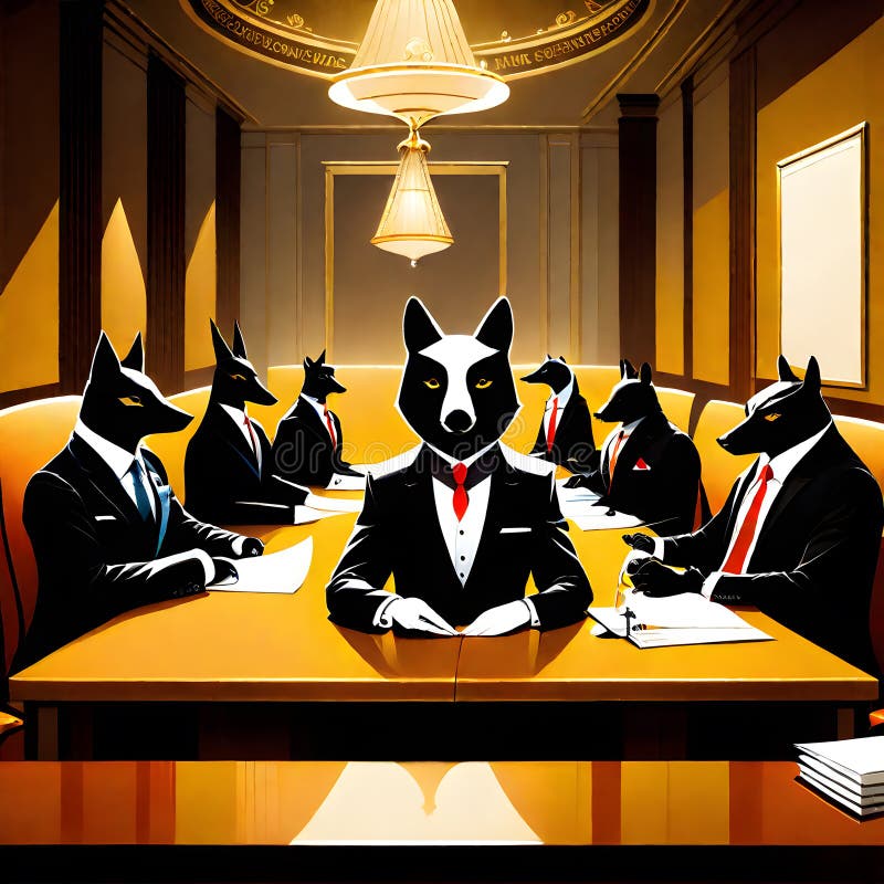 Conference of Animals, AI-generatet Stock Illustration - Illustration ...