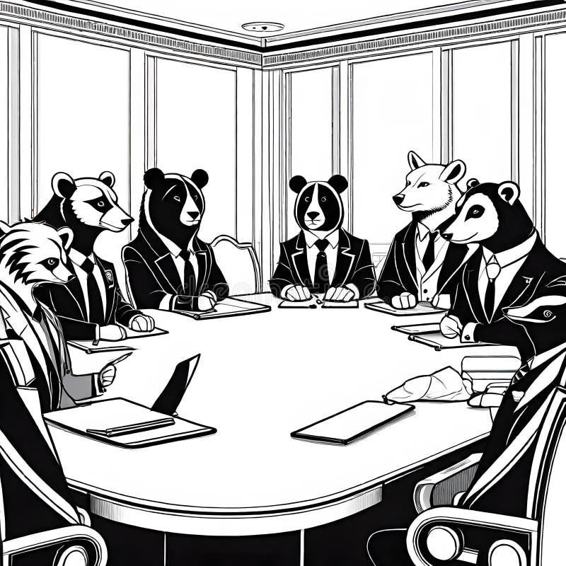 Conference of Animals, AI-generatet Stock Illustration - Illustration ...