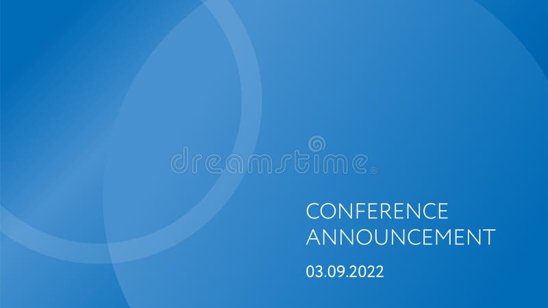 Conference Announcement Simple Minimalistic Presentation Template. Blue ...