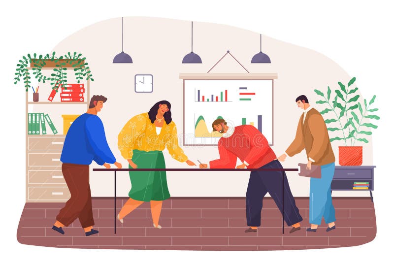 Business Team Drawing Project Stock Illustrations – 6,080 Business Team ...