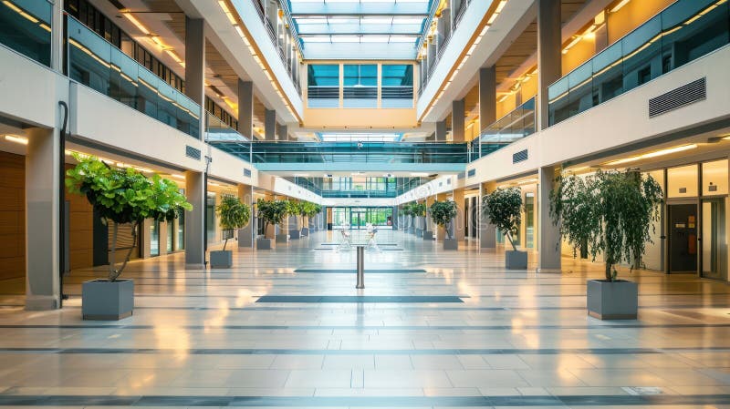 A Conference Center Atrium with Natural Lighting and Modern ...