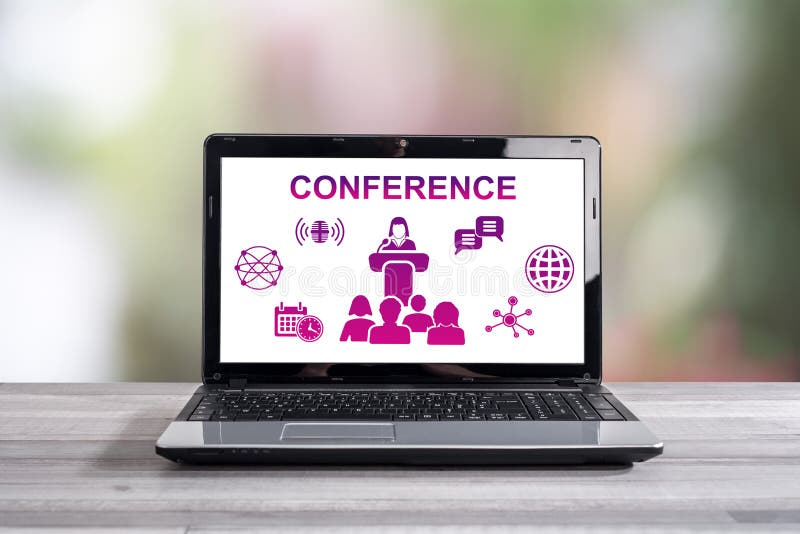 Conference Concept on a Laptop Screen Stock Image - Image of lecture ...