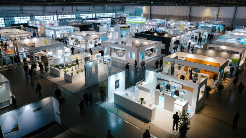 A Conference Event Exhibit Hall with Booths Showcasing Industry ...