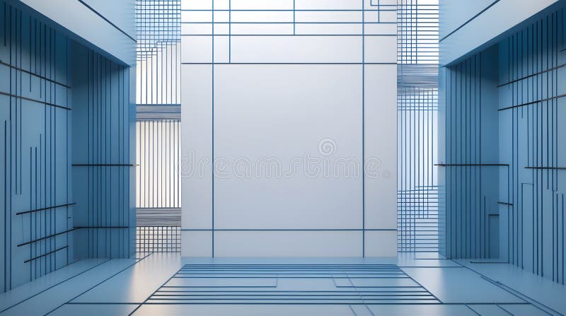 Conference Flyer Background with Blue-White Gradient and Abstract Grid ...
