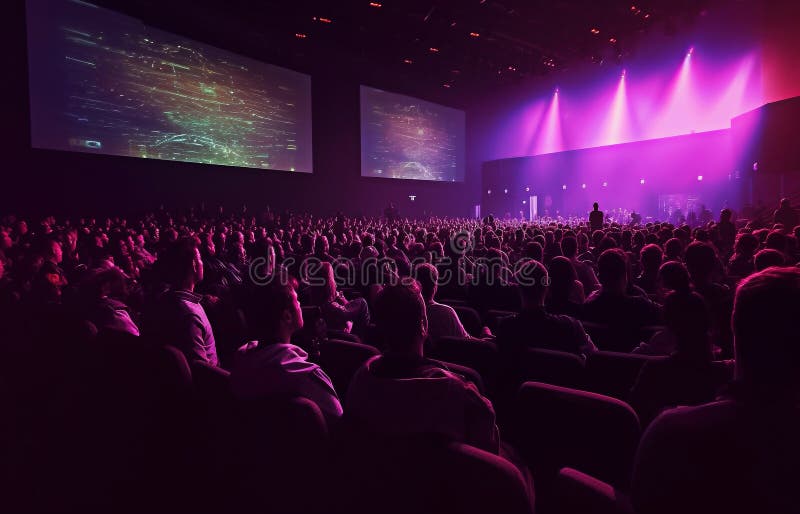 Conference Hall Audience Full of Tech People, Created with Generative ...