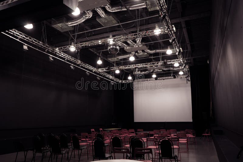 Conference Hall with Red Chairs Stock Image - Image of board, learn ...