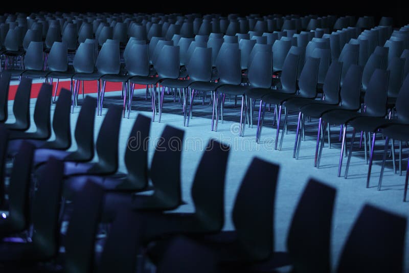 Conference Hall or Seminar Room, Empty Seat in Auditorium or Hall or ...