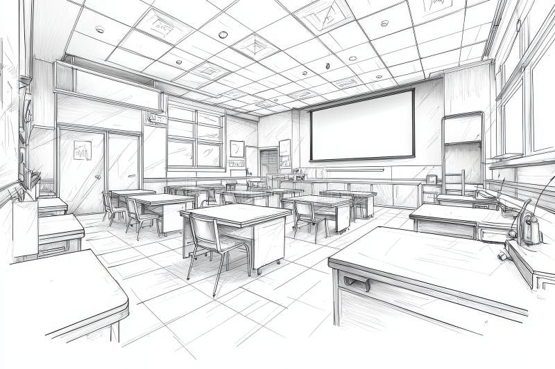 The Conference Hall Sketch Evolved into a Real Interior through 3D ...