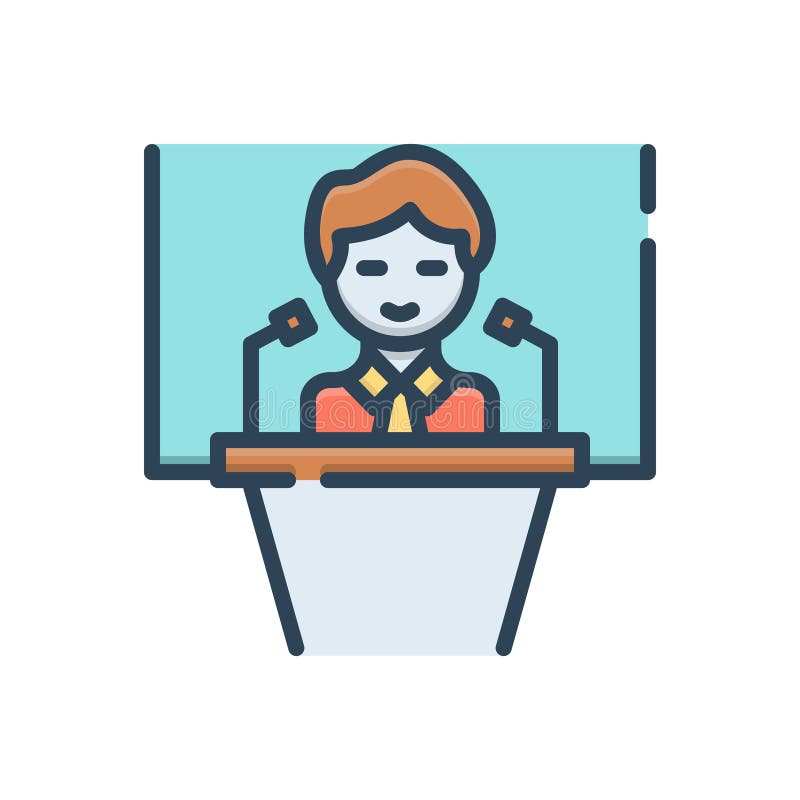 Color Illustration Icon for Conference, Convention and Gathering Stock ...
