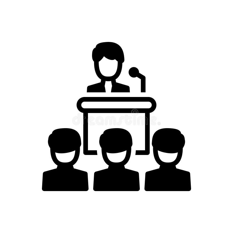 Black Solid Icon for Conference, Gathering and Meeting Stock Vector ...