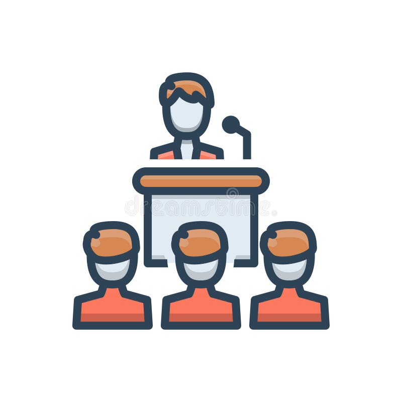 Color Illustration Icon for Conference, Convention and Gathering Stock ...