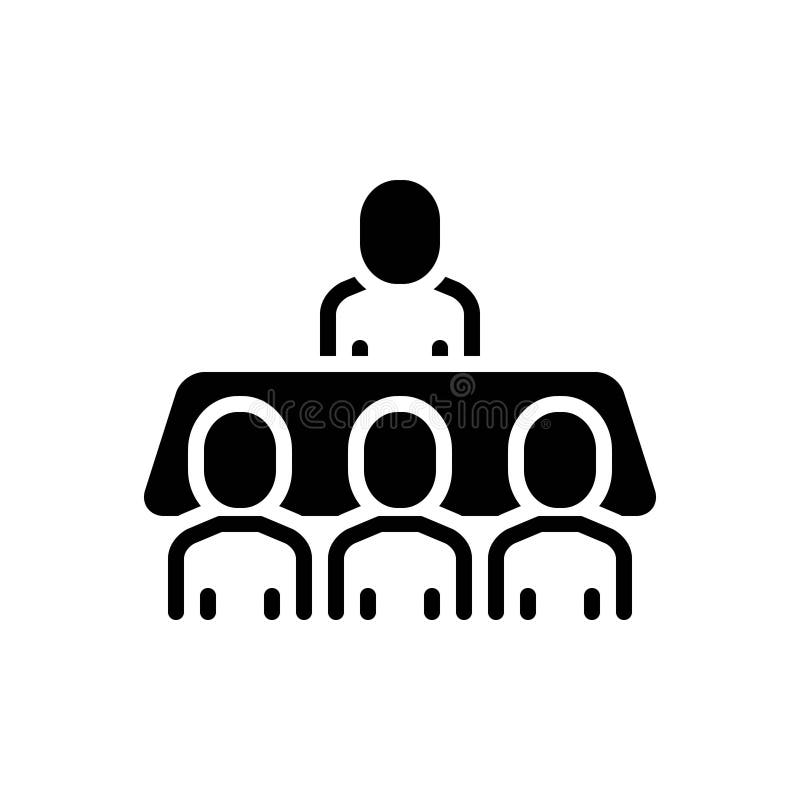 Black Solid Icon for Conference, Convention and Colloquium Stock Vector ...