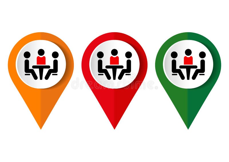 Conference Icon. People Sitting at the Table Stock Vector ...