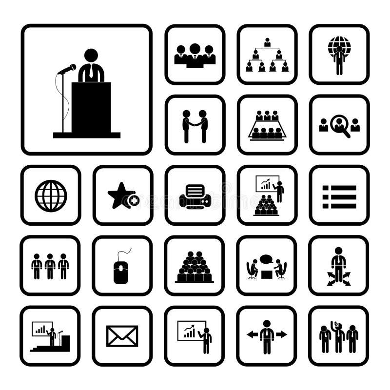 Conference icon set stock vector. Illustration of conference - 51427712