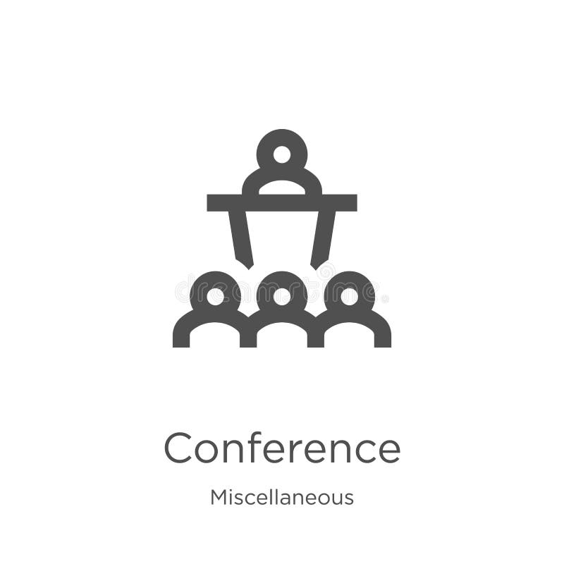 Conference Icon Vector from Teamwork Collection. Thin Line Conference ...