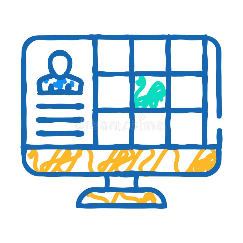 Conference with Large Number of Participants Icon Doodle Illustration ... Conference with Large Number of Participants Icon Doodle Illustration ...