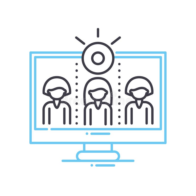 Conference Symbol Icon, Black Vector Sign with Editable Strokes ...