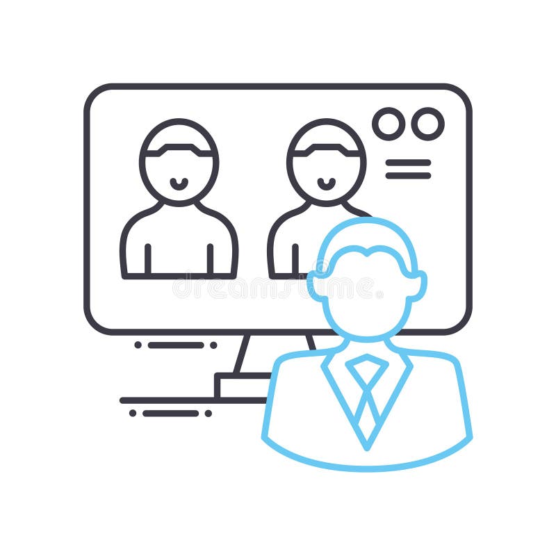 Conference Symbol Icon, Black Vector Sign with Editable Strokes ...