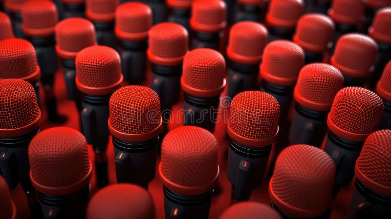 Conference microphone red stock illustration. Illustration of design ...