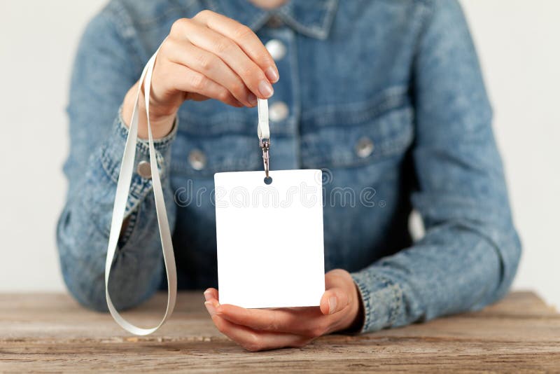 Conference Name Badge. Empty Identity Card, Visitor Name Tag Stock ...