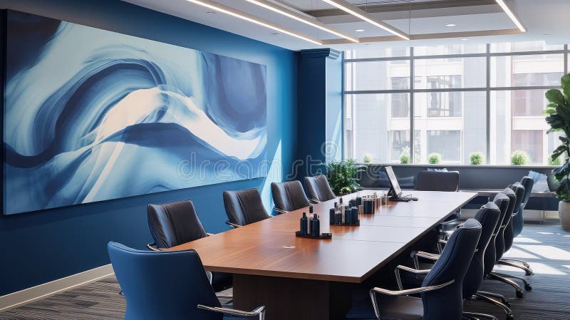 Conference office blue stock illustration. Illustration of artwork ...