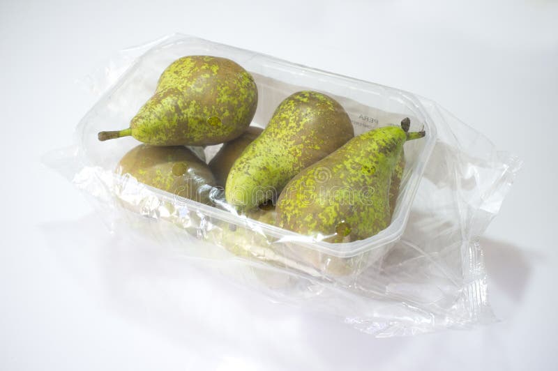Conference Pears on Their Plastic Package Stock Photo - Image of ...