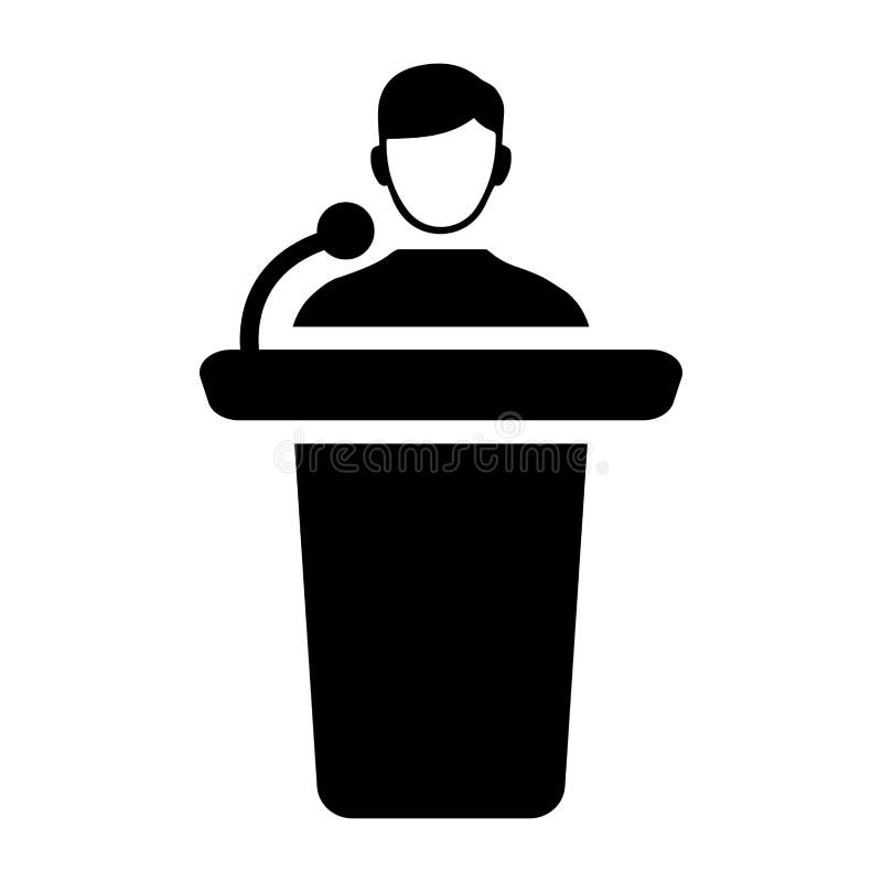 Conference Presentation Black Icon, Presenter, Speaker Stock Vector ...