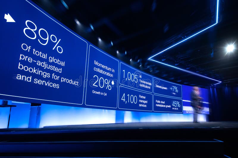 Conference Presentation with Large Screen Stock Image - Image of screen ...