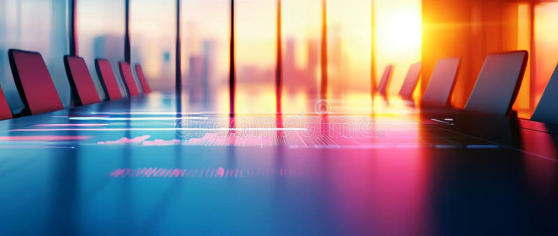 The Conference Room Boasts a Modern Setup with Laptops and a Visually ...