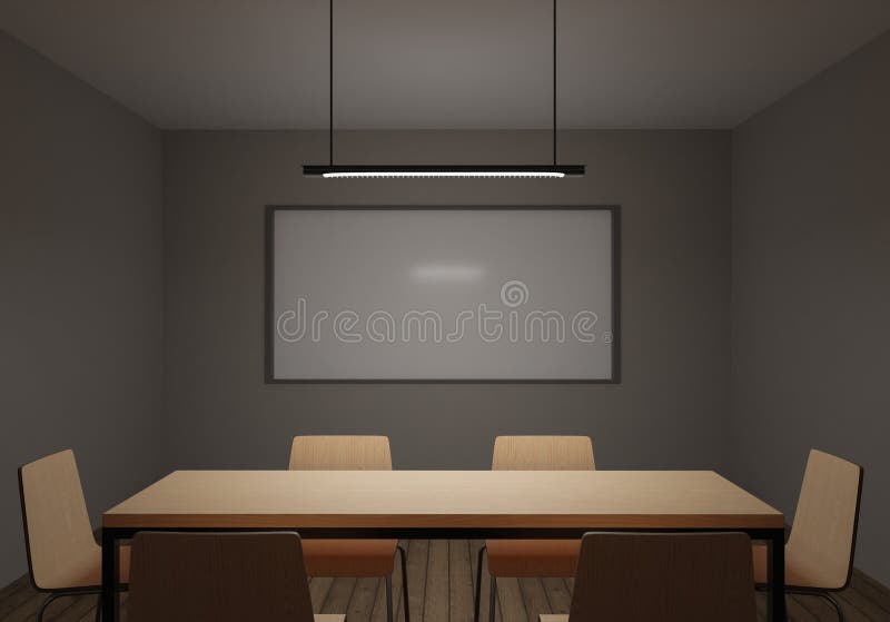 Conference Room or a Compact Classroom, 3d Rendering. Office or ...