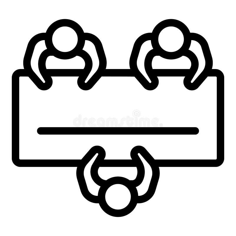 Conference Room Desktop Icon, Outline Style Stock Vector - Illustration ...