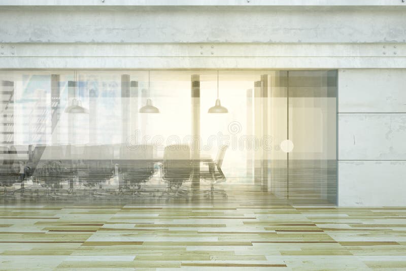 Conference Room with Glass Reflections, Business Concept Stock Photo ...