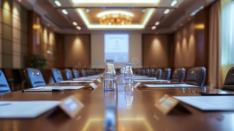 Conference Room in a Hotel Set Up for a Business Stock Illustration ...