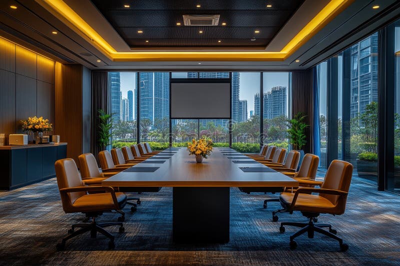Conference Room Setup at Hotel with Modern Design and Outdoor Terrace ...